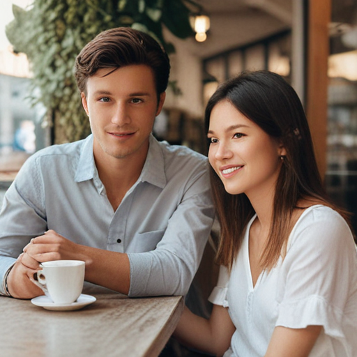 couple sitting at caffe
