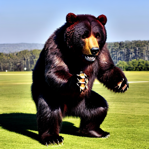 demon beast like a bear, with a head full of fangs, one leg, levitating