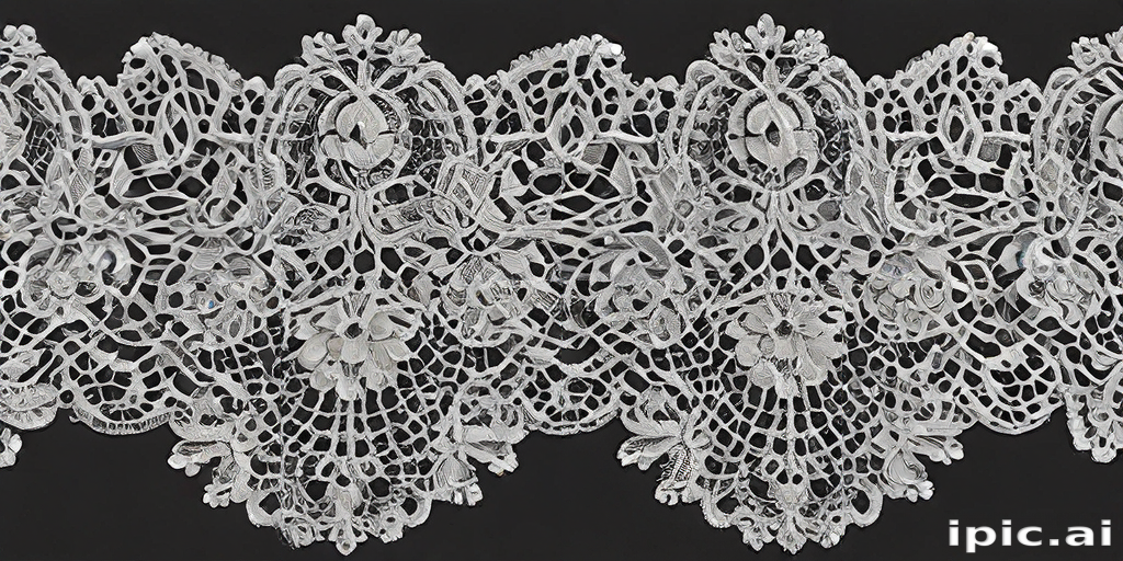 Intricate Floral Lace Design on a Black Background for Crafting Projects