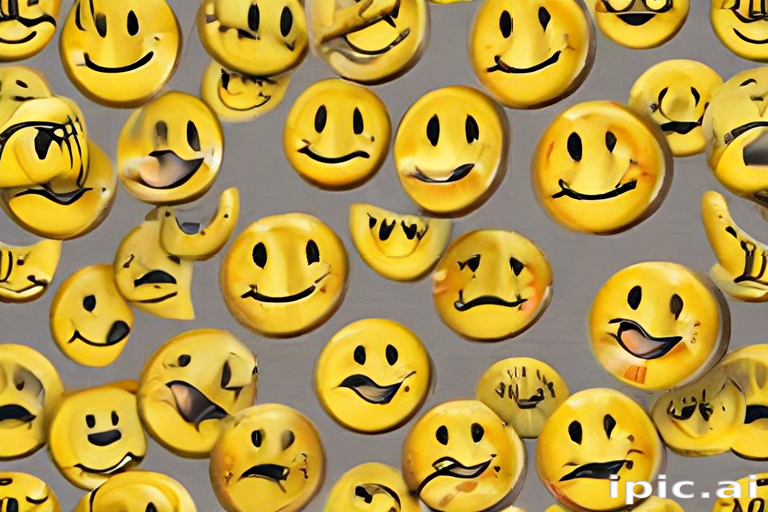 A Colorful Array of Smiley Faces Expressing Various Emotions and Moods