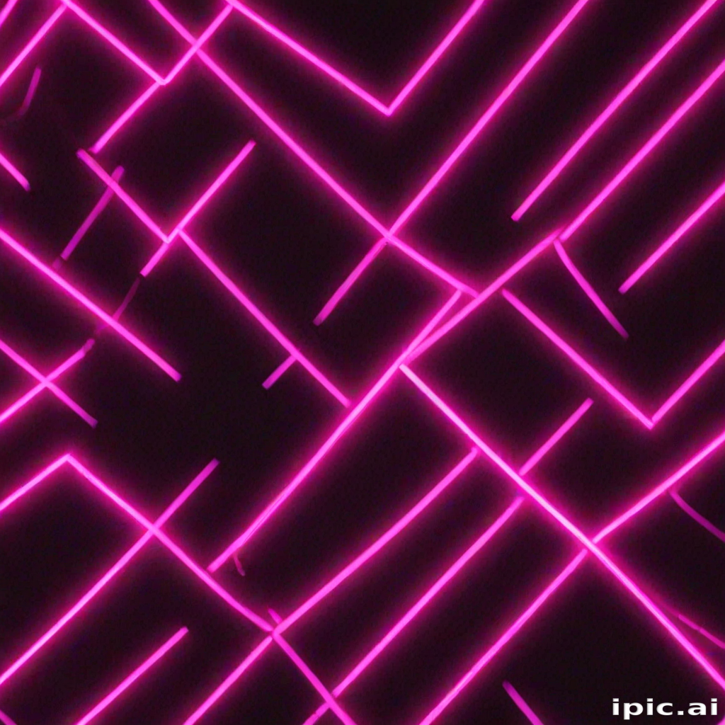Vibrant Pink Neon Lines Creating an Intricate Geometric Pattern on Dark ...