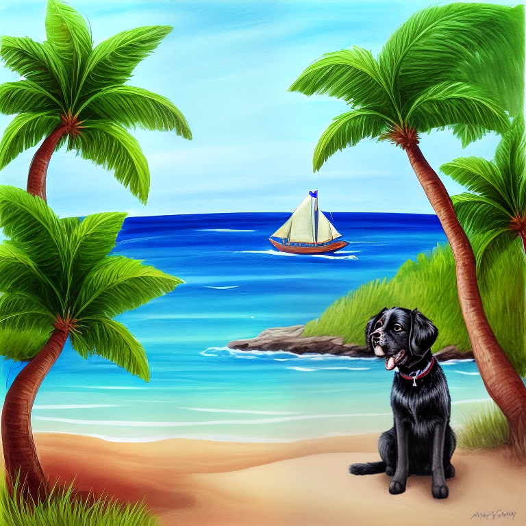 In a sunny day, Max the explorer dog meets his friends at the beach. He ...