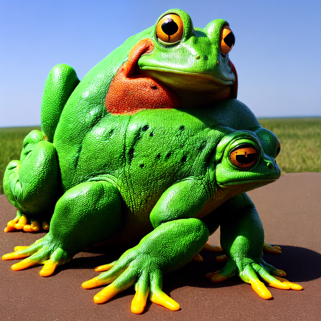A giant frog taking over the world