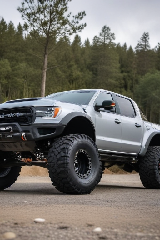 Pickup truck prerunner suspension higher in the front