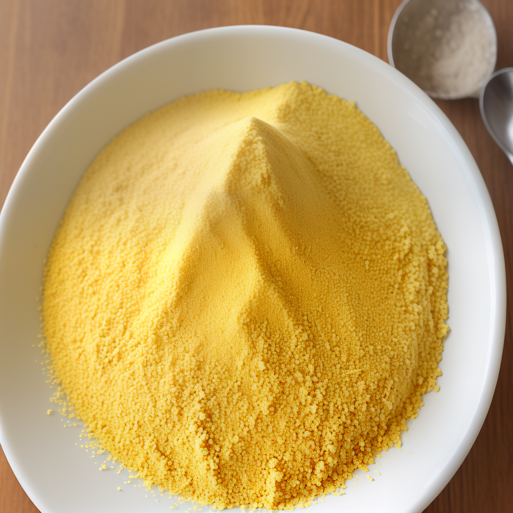 A Close-Up View of Vibrant Yellow Cornmeal Piled in a Bowl