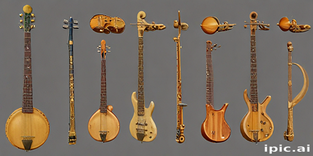A Collection of Unique String and Woodwind Instruments Displayed ...