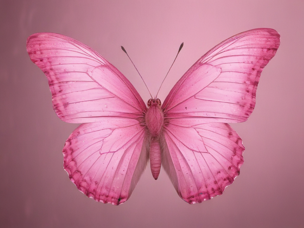 Stunning Pink Butterfly Displaying Its Delicate Wings Against a Soft ...