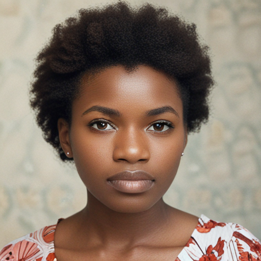 Face of a African lady not smiling