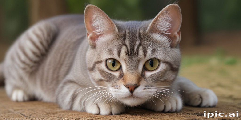 A Close-Up of a Playful Cat Relaxing on a Cozy Surface.