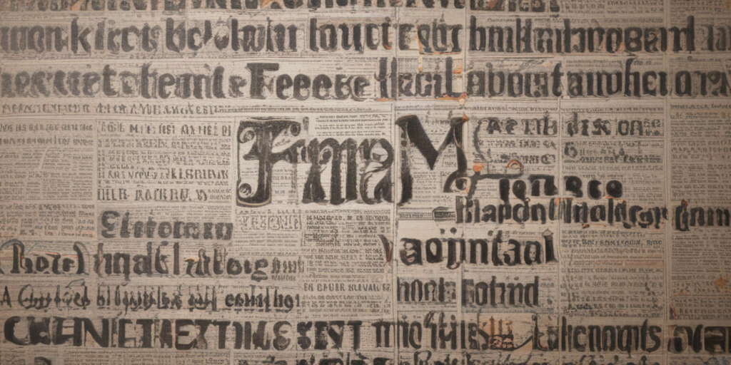 An Artistic Display of Vintage Newspaper Clippings and Typography Elements