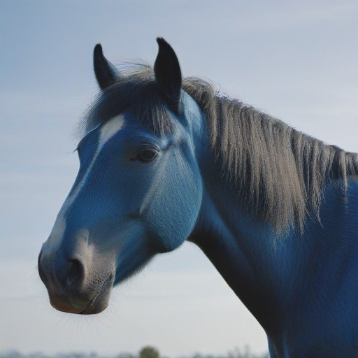 A blue horse