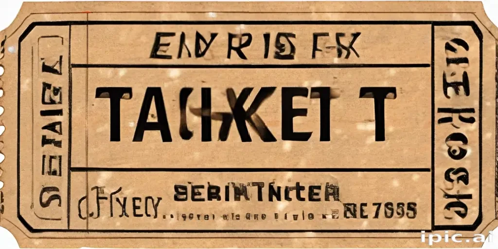 Vintage Ticket Stub Featuring Unique Design and Distinctive Print Elements