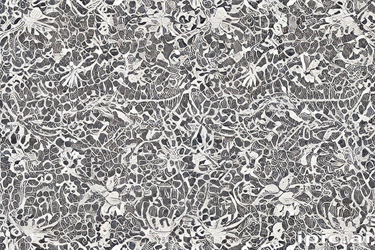 Intricate Patterns of Nature: A Detailed Tapestry of Flora and Fauna.