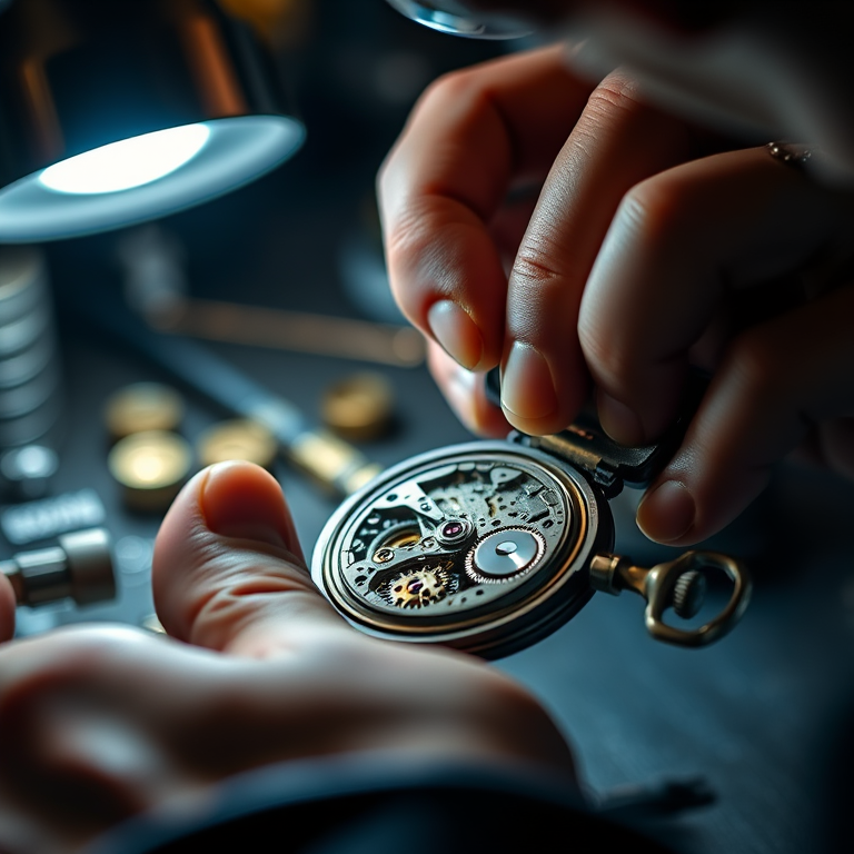 Intricate Craftsmanship: A Watchmaker Carefully Assembles a Vintage ...