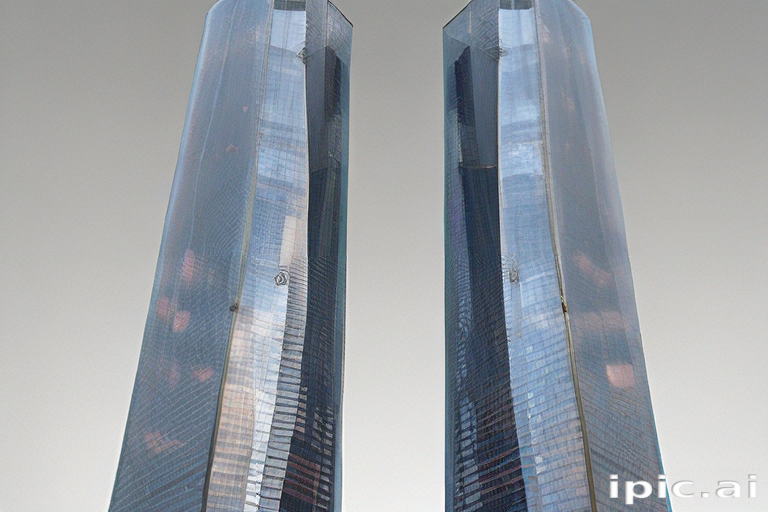 Reflective Glass Towers Reaching Toward the Sky in Urban Landscape