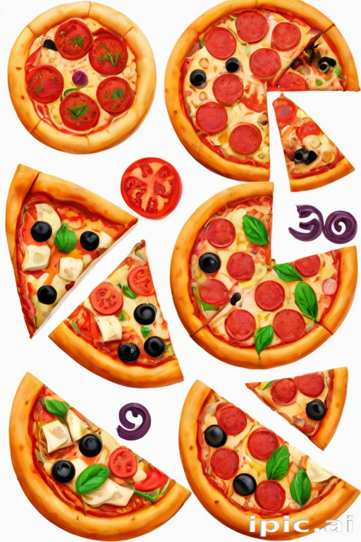 A Colorful Array of Delicious Pizza Slices with Various Toppings and ...