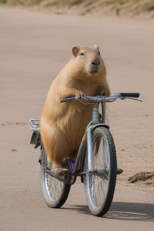 capybara on a bike