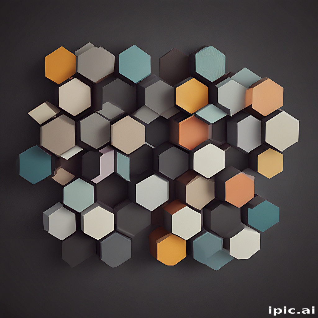 Colorful Geometric Hexagons Arranged in an Artistic Wall Display Design