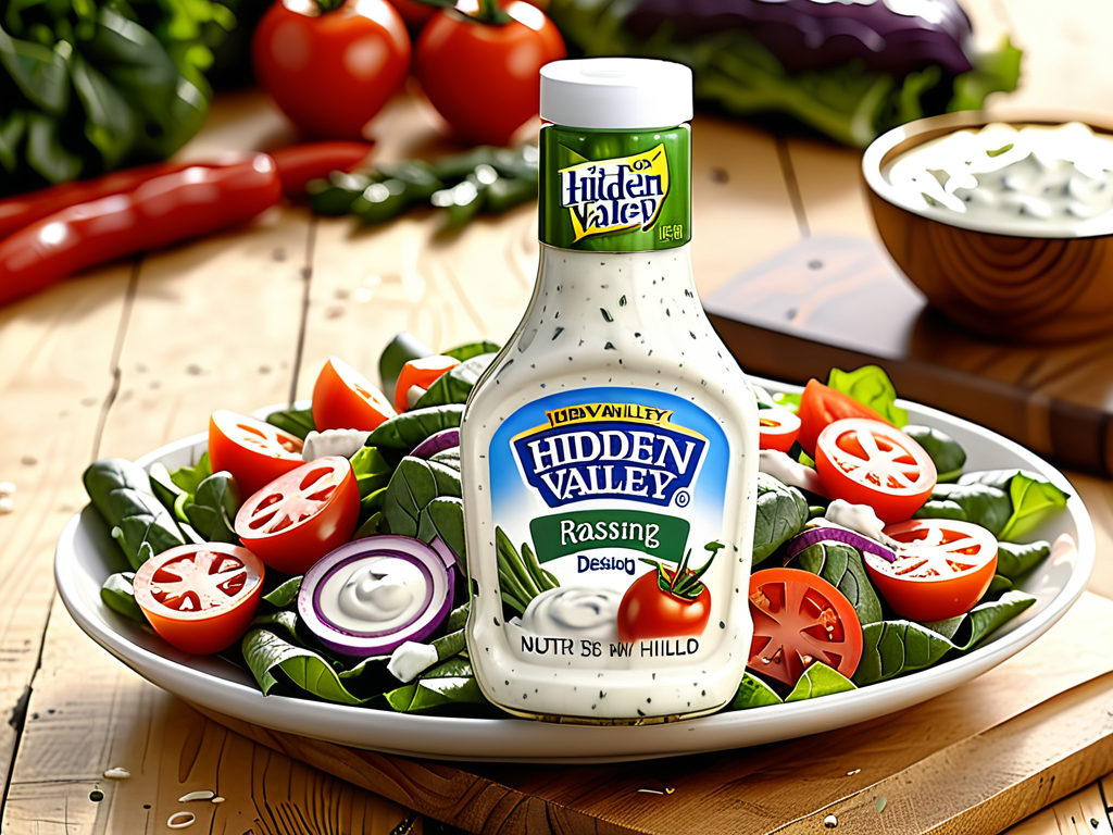 Fresh Salad Delight Featuring Hidden Valley Ranch Dressing and Colorful ...