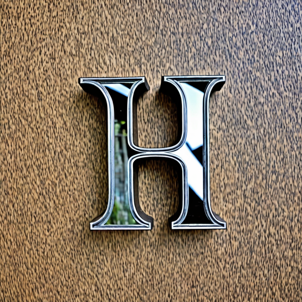 IRON LETTER R NEXT TO A MIRRORED IRON LETTER R