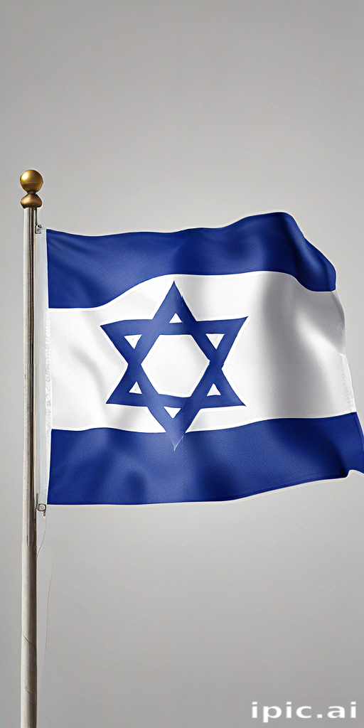 Flag of Israel Featuring Blue and White Colors with Star of David