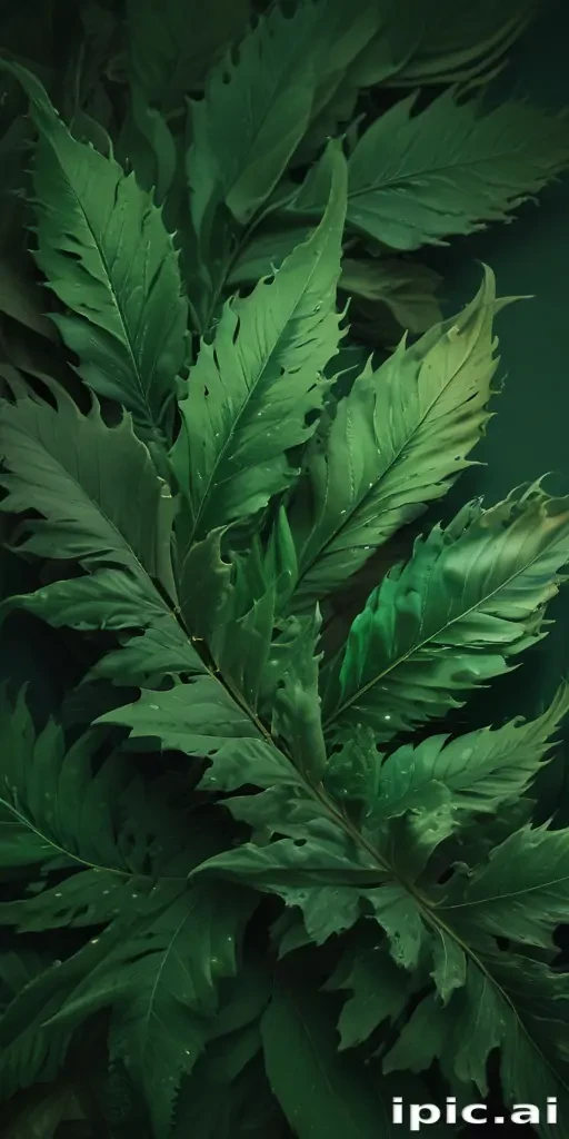 Lush Green Leaves Creating a Dense and Vibrant Natural Background Scene