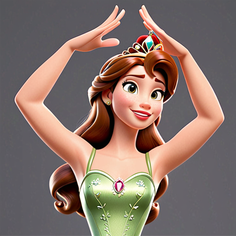 Disney princess arms up armpit 3d flexing