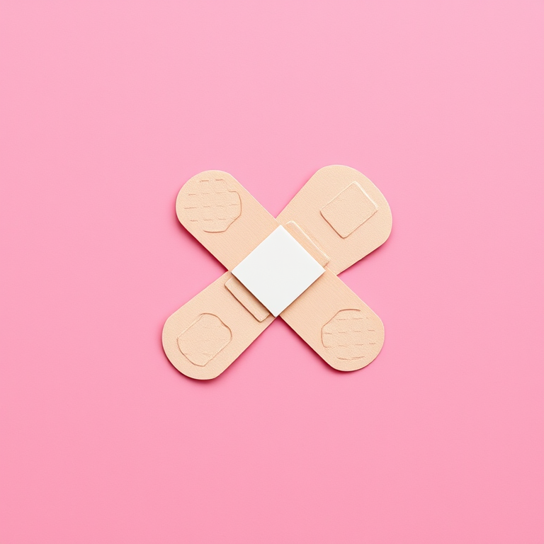 Colorful Band-aid Placed on Pink Background for Healing Minor Injuries