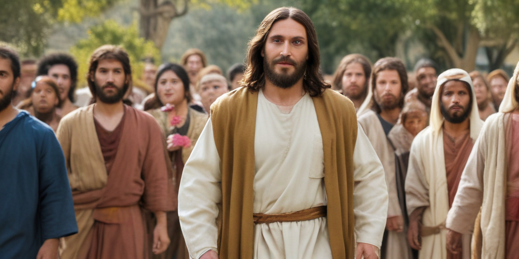 Jesus with followers