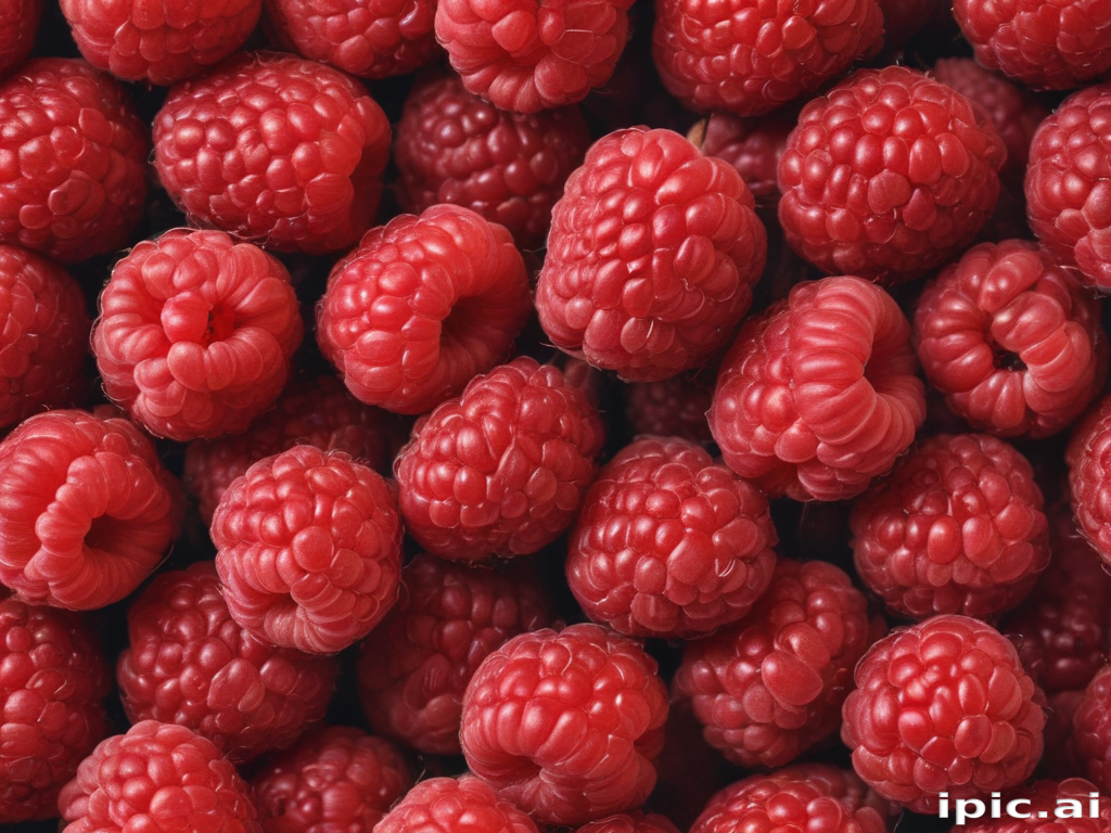 Vibrant Red Raspberries Piled Together, Showcasing Their Juicy ...