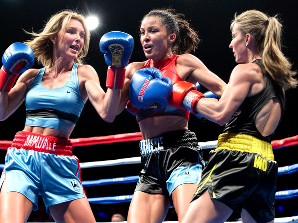 carol vorderman winning a boxing match against michelle mone