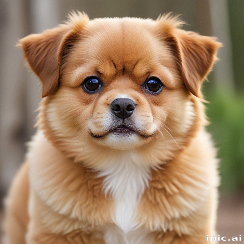 A Cute Fluffy Puppy with Big Eyes and an Adorable Expression.