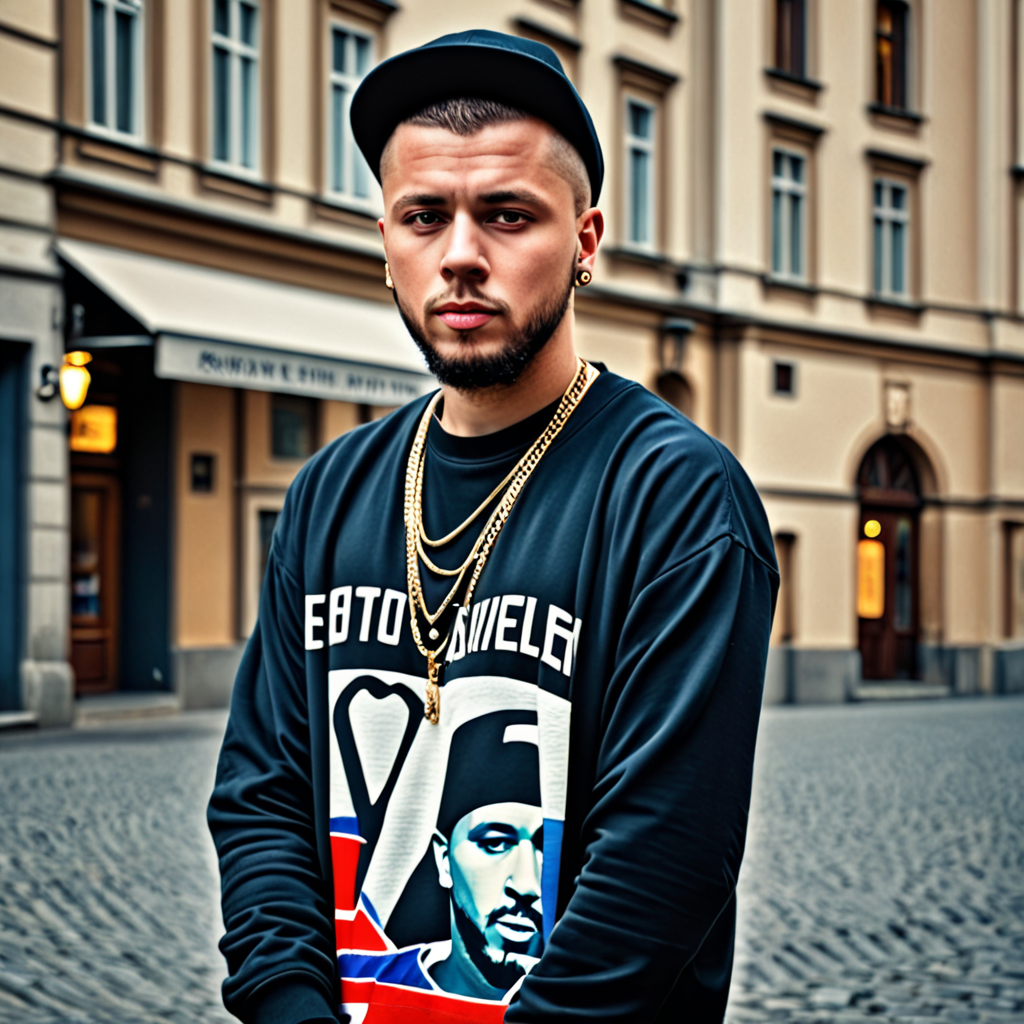 Czech rapper Rohony in the city