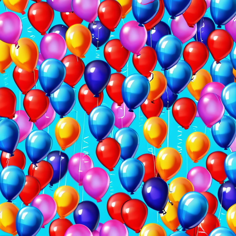 A Vibrant Celebration of Colorful Balloons Floating Against a Bright ...