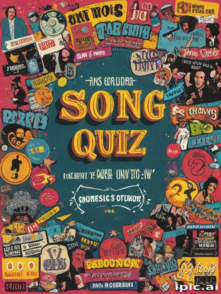 Exciting and Colorful Song Quiz Event Featuring Retro Music and Artists