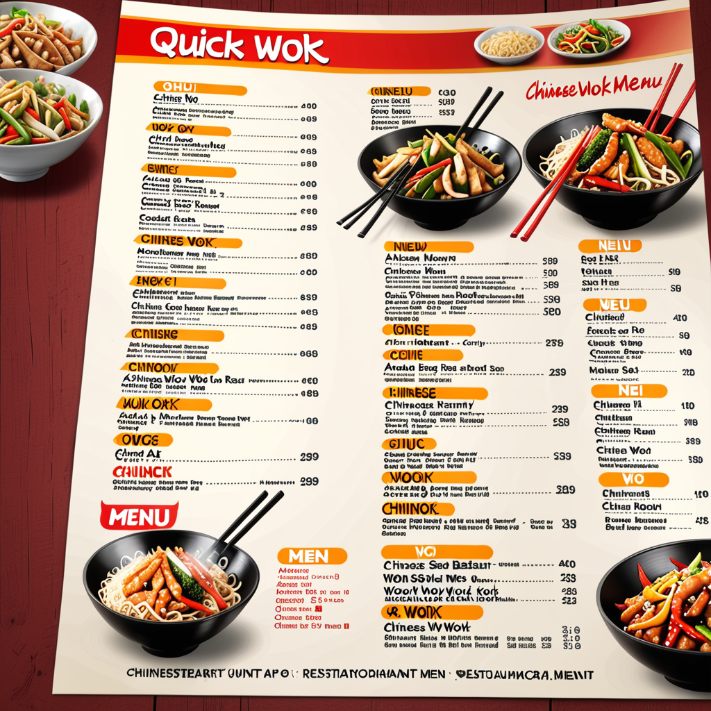 Delicious Chinese Wok Menu Featuring Various Dishes and Combos to Enjoy