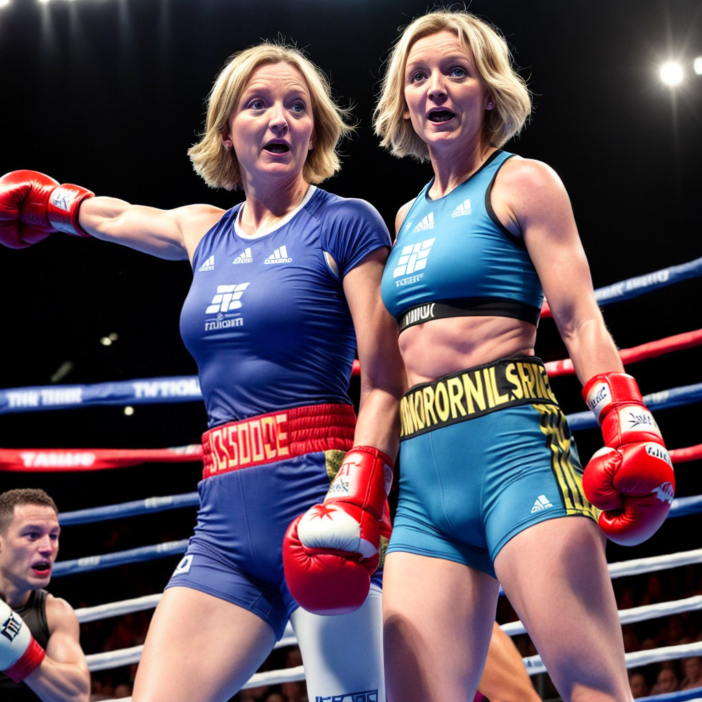 liz truss in boxing ring