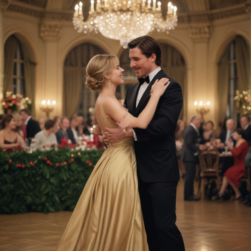 christian bale as bruce wayne and allison mack enjoying a Christmas ...