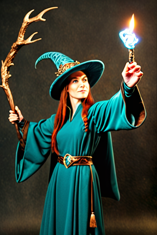 Teal Blue dragonborn wizard lady casting a spell