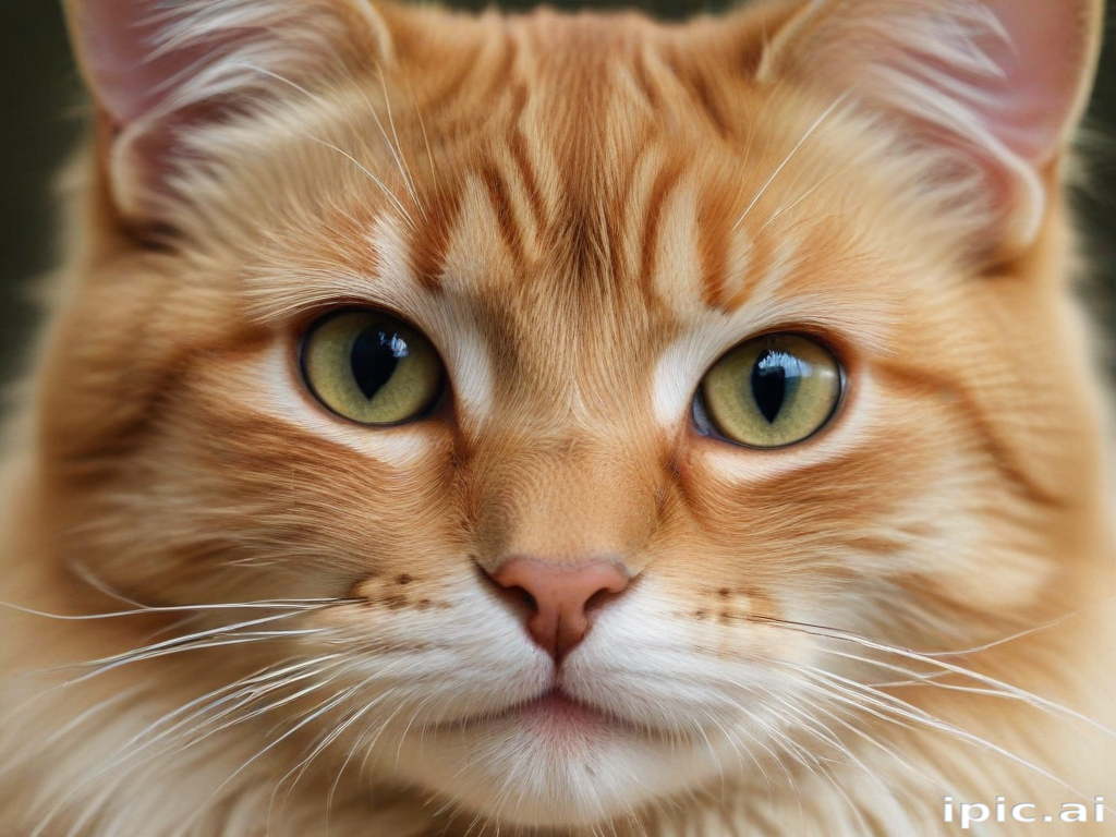 Close-Up Portrait of a Majestic Orange Cat with Striking Green Eyes
