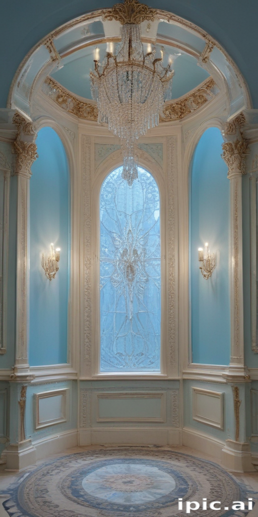 Elegant Corner of a Luxurious Room Featuring a Stunning Chandelier and ...