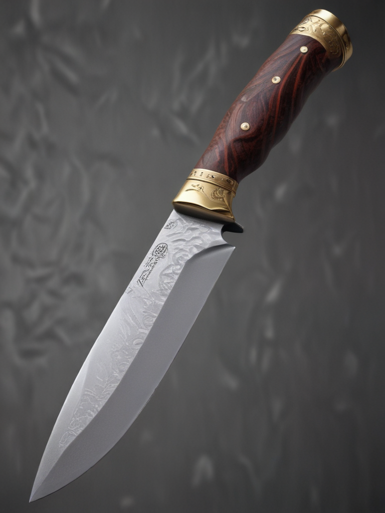 Exquisite Handcrafted Knife Featuring Intricate Blade Design and ...