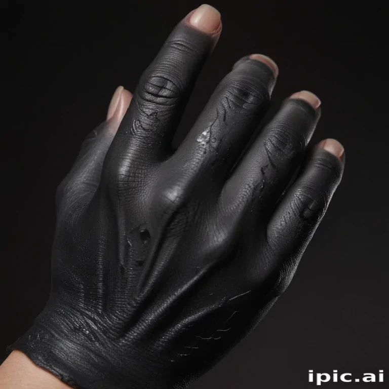 Artistic Representation of a Black Gloved Hand Against a Dark Background