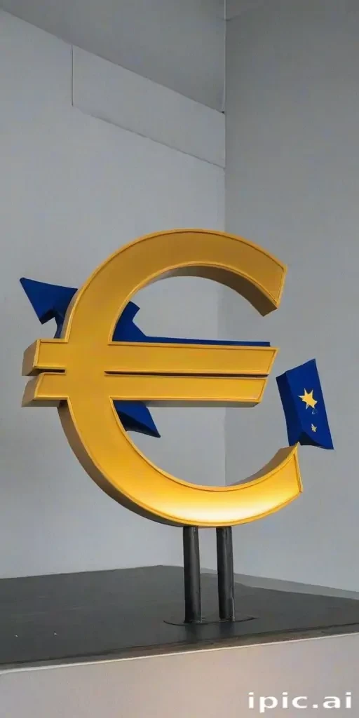 Stylized Euro Symbol Displayed with European Union Flag in Background