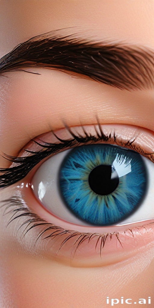 Close-Up of a Striking Blue Eye with Intricate Details and Textures