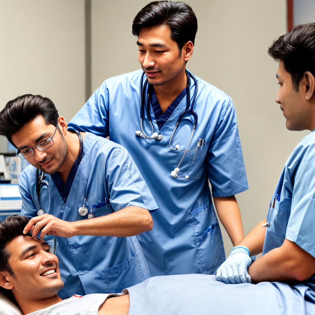 Doctor treating patient