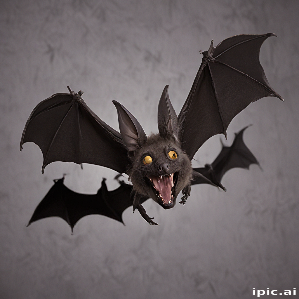 Playful and Mischievous Bat Soaring Through a Dark, Mysterious Sky