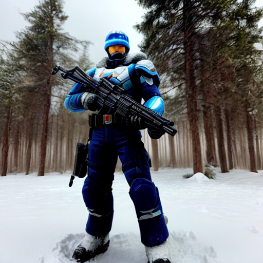 Snow soldier with sniper