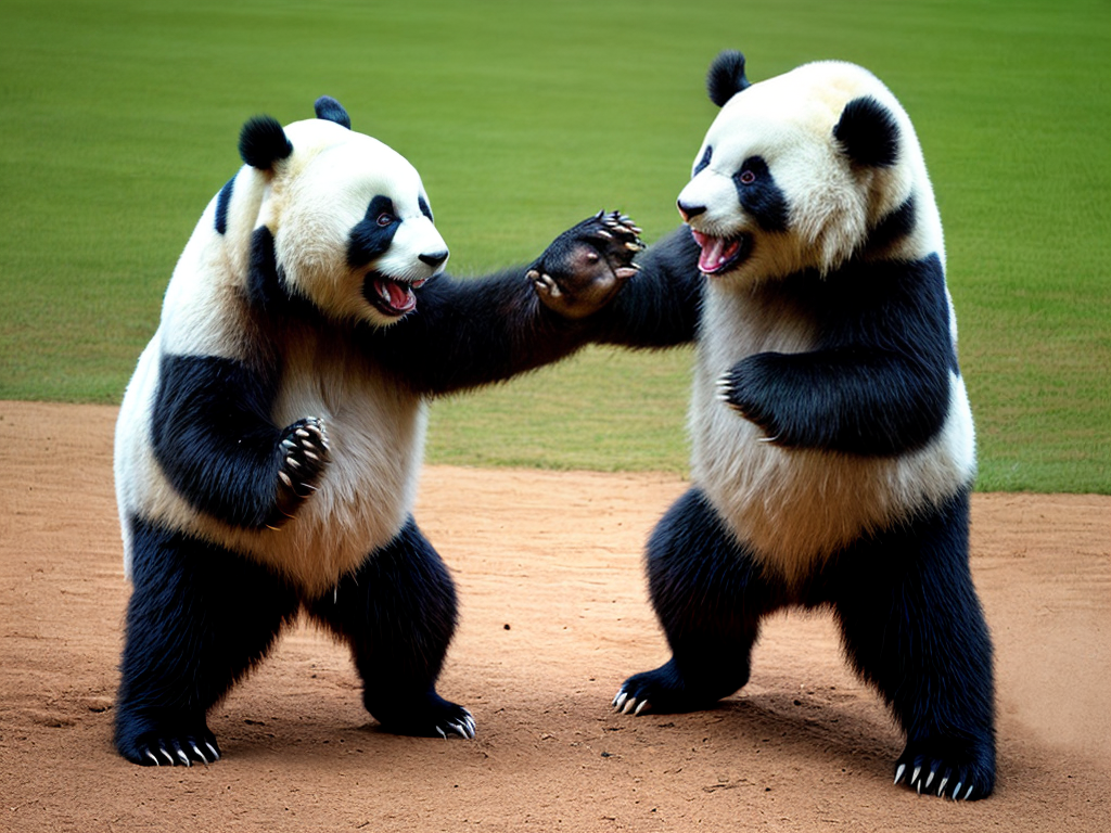 panda versus dragon chinese fighting