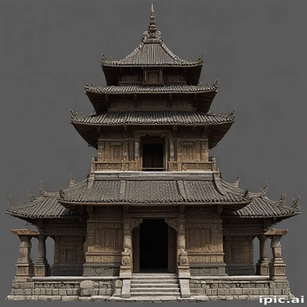 Intricate Architectural Design of a Traditional Multi-Tiered Asian ...